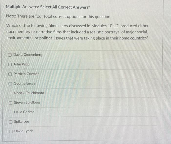 Solved Multiple Answers Select All Correct Answers Note