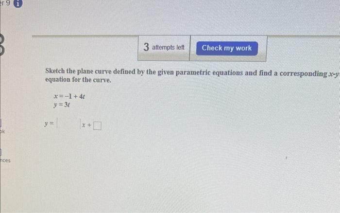 Solved Sketch the plane curve defined by the given | Chegg.com