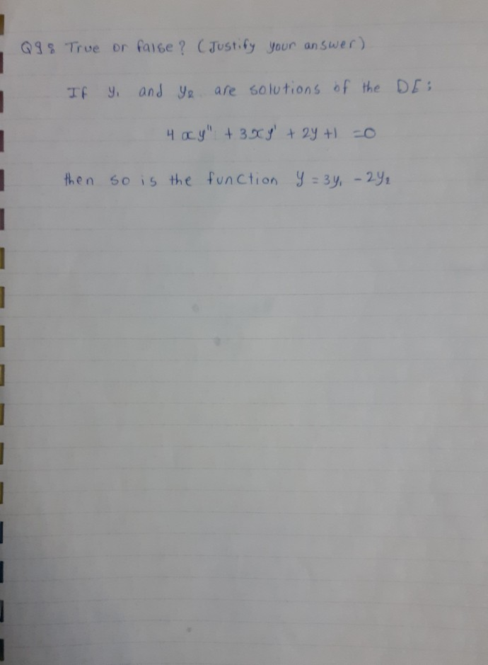 Solved QI 8 True or false ? (Justify your answer) If y, and | Chegg.com