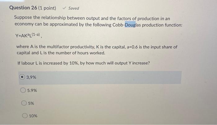 Solved Suppose the relationship between output and the | Chegg.com