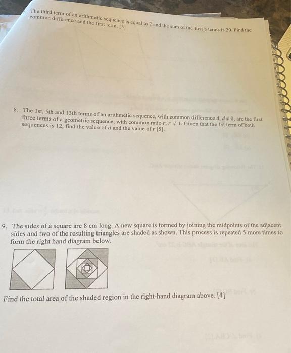 Solved The third term of an arithmetic sequence is equal to | Chegg.com