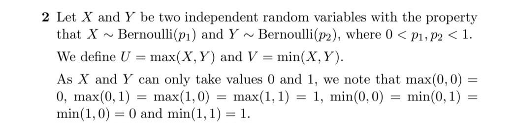 Solved 2 Let X and Y be two independent random variables | Chegg.com