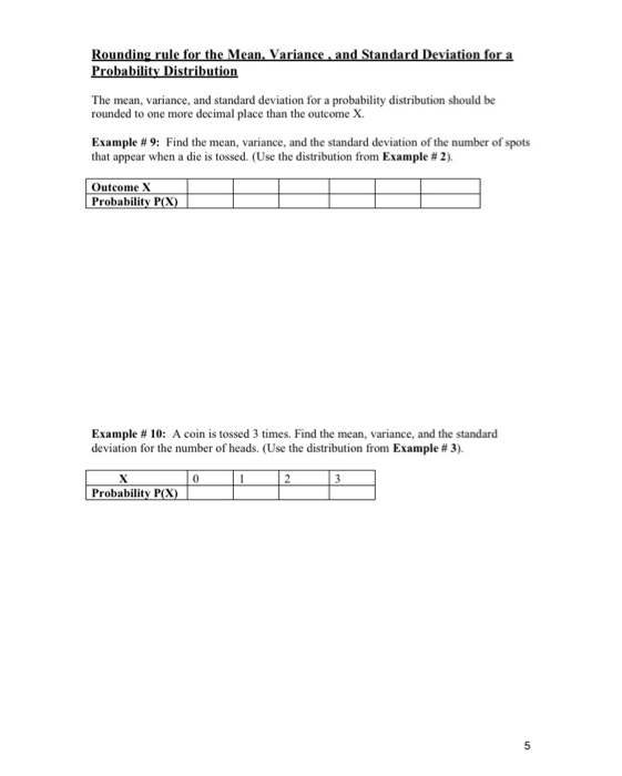 Solved Rounding rule for the Mean, Variance, and Standard | Chegg.com