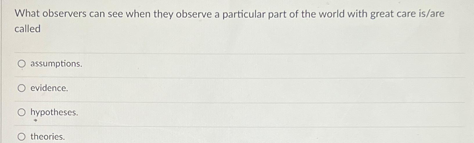 Solved What observers can see when they observe a particular | Chegg.com