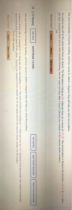 Solved Use your knowledge of bearing, heading, and true | Chegg.com