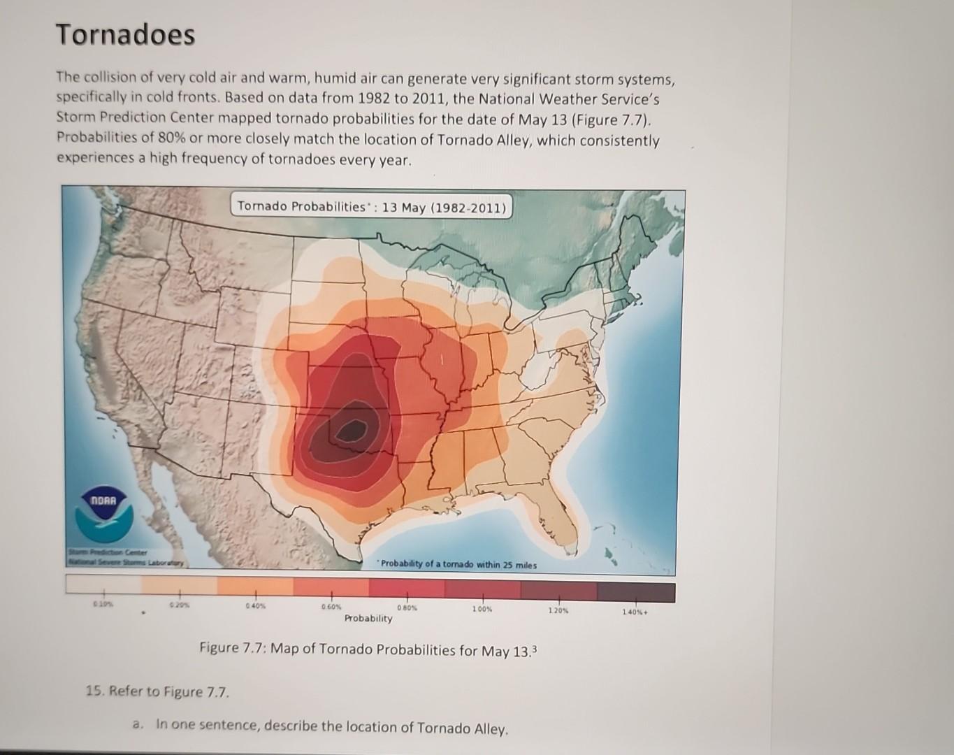 Solved Tornadoes The collision of very cold air and warm, | Chegg.com
