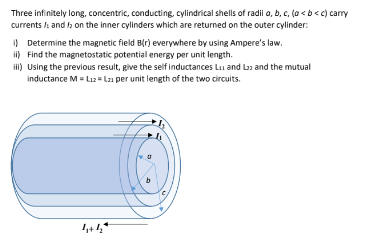 Solved Three infinitely long, concentric, conducting, | Chegg.com