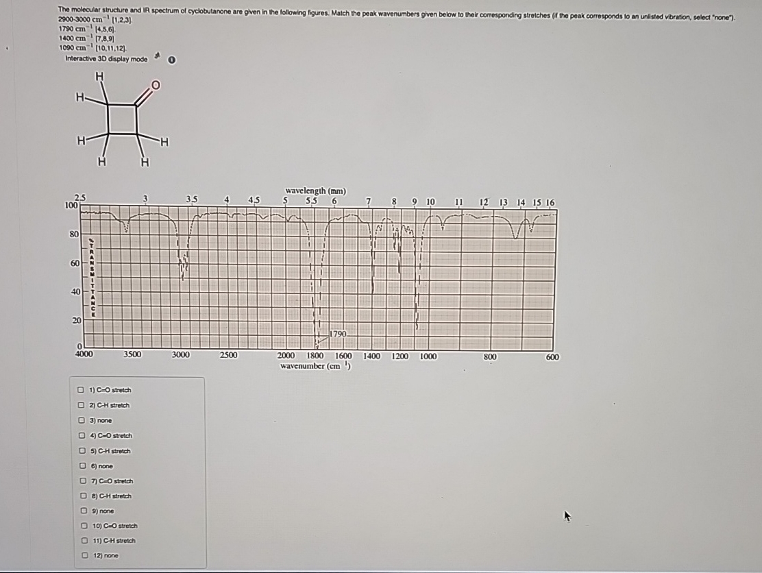 Solved The molecular structure and IR spectrum of | Chegg.com