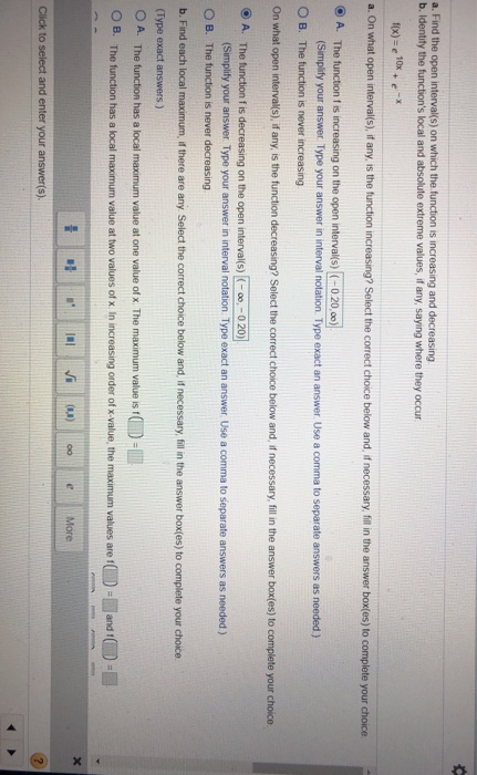 Solved a. Find the open interval(s) on which the function is | Chegg.com