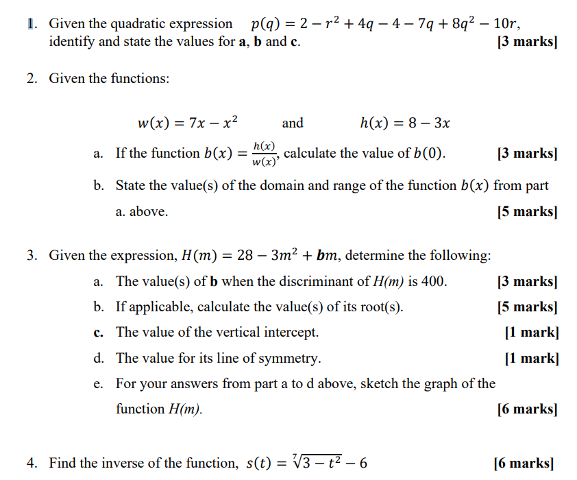 Solved Given the quadratic expression | Chegg.com