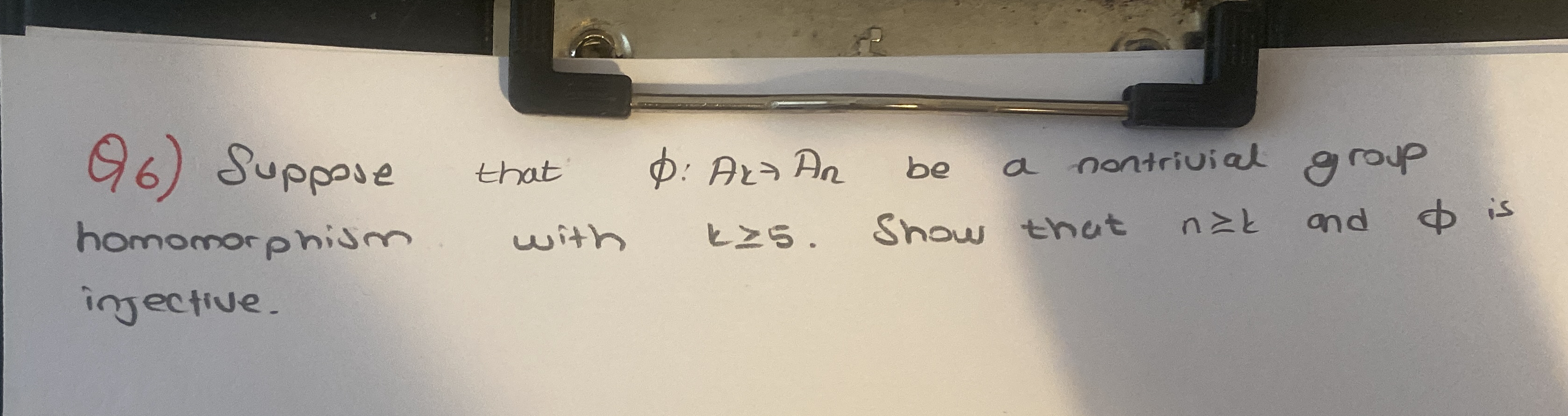 Q6) ﻿Suppose that φ:Ak→An ﻿be a nontrivial group | Chegg.com