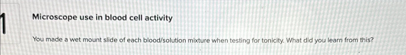 Solved Microscope use in blood cell activityYou made a wet | Chegg.com