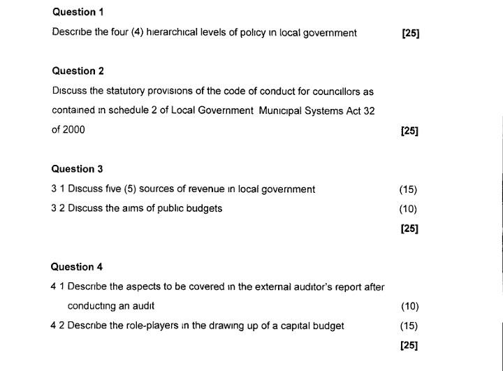 Solved Question 1 Describe the four (4) hierarchical levels | Chegg.com
