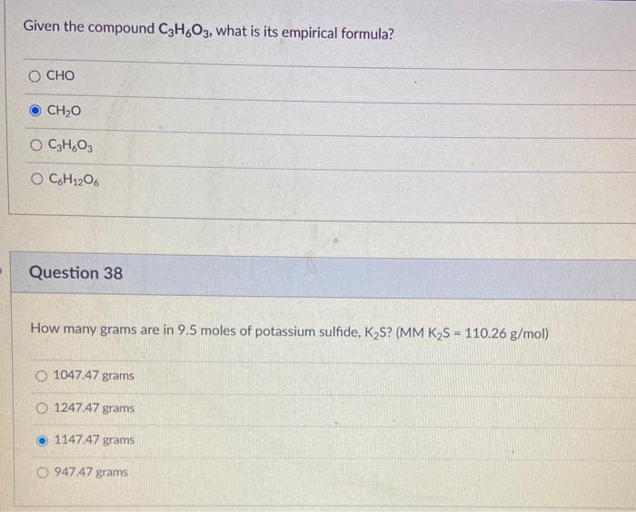 Solved Given the compound C3H603, what is its empirical | Chegg.com