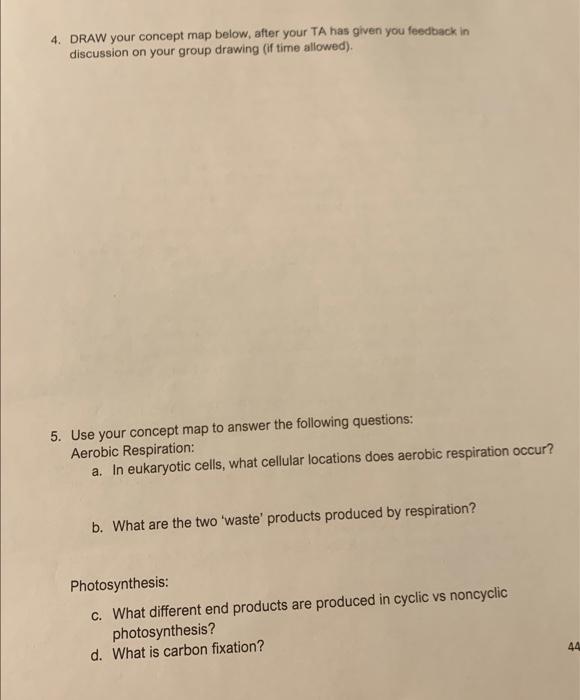 Solved Draw concept map for respiration. Describe the | Chegg.com