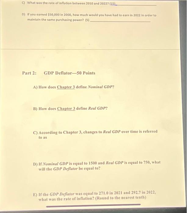 Solved Problem Set 4 Part 1: Inflation-50 Points Year CPI | Chegg.com