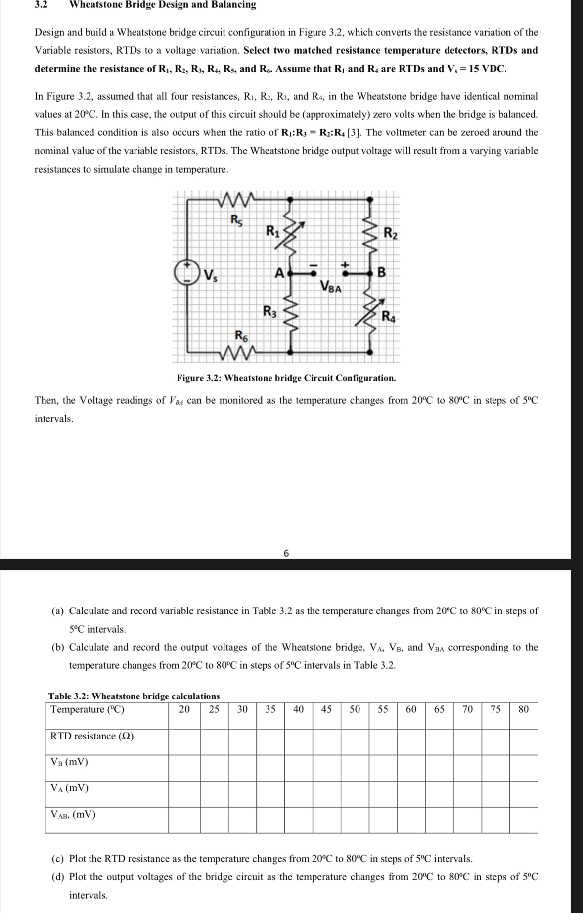 Solved 3.2 ﻿Wheatstone Bridge Design and BalancingDesign and | Chegg.com