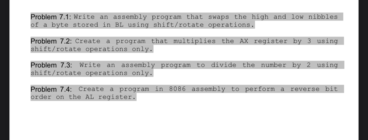 Solved Plz solve all its a humbel request Problem 7.1: Write | Chegg.com