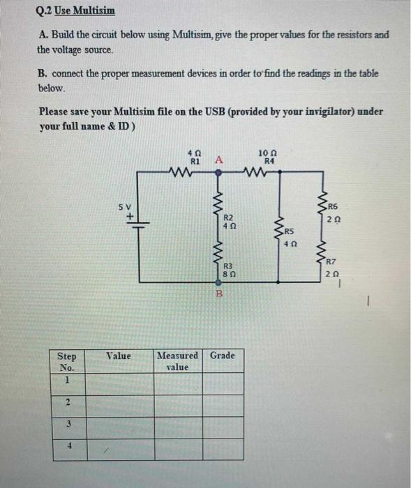 Solved Q.2 Use Multisim A. Build the circuit below using | Chegg.com