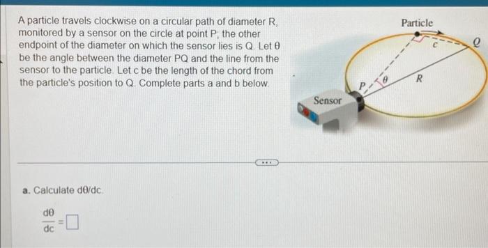 Solved A particle travels clockwise on a circular path of | Chegg.com