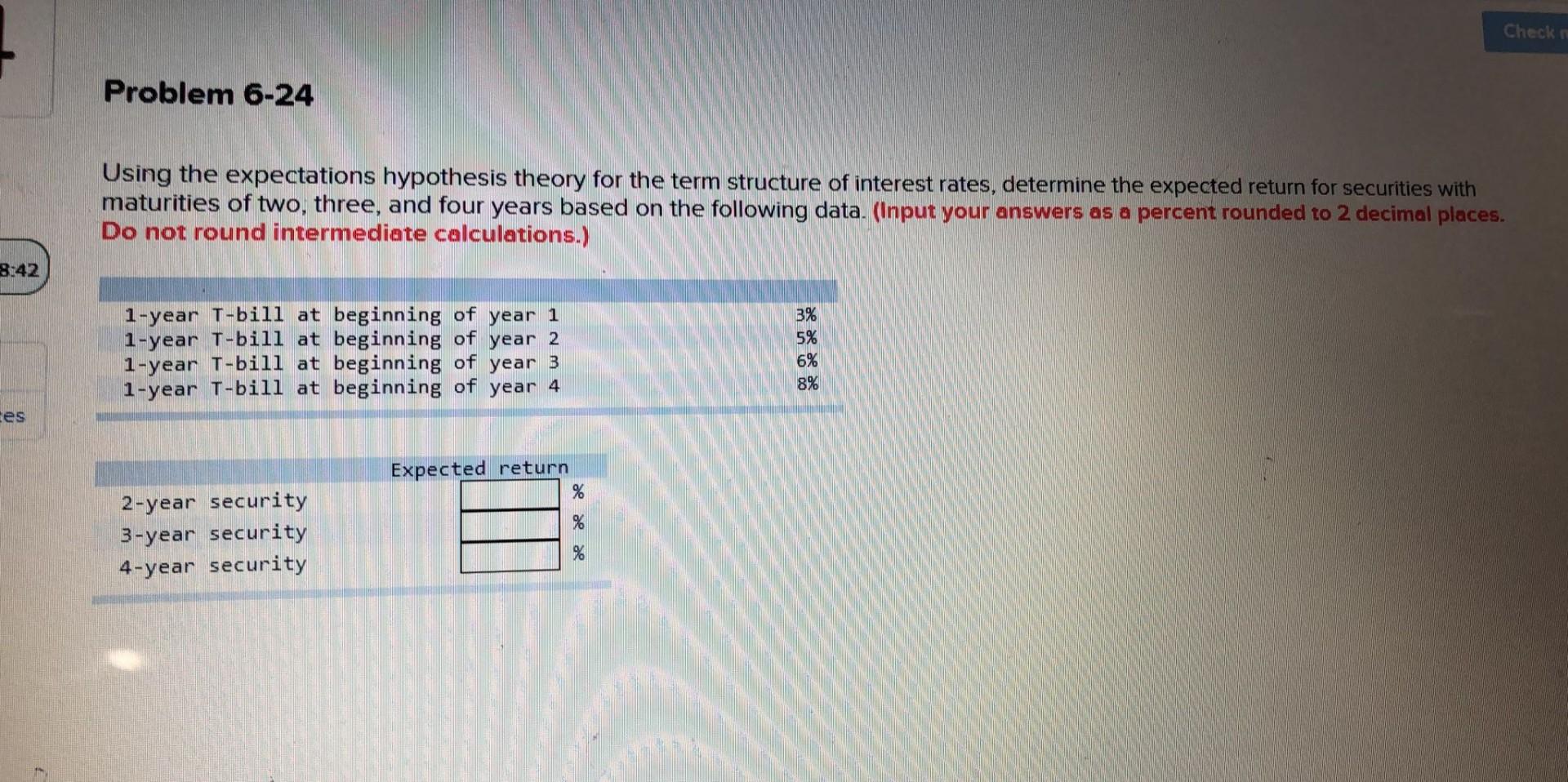 Solved Using the expectations hypothesis theory for the term | Chegg.com