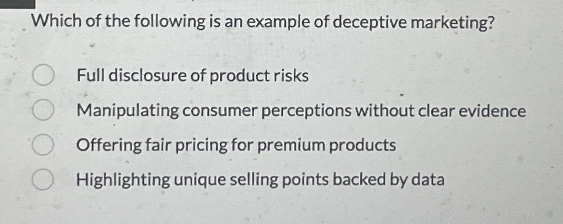 Solved Which of the following is an example of deceptive | Chegg.com