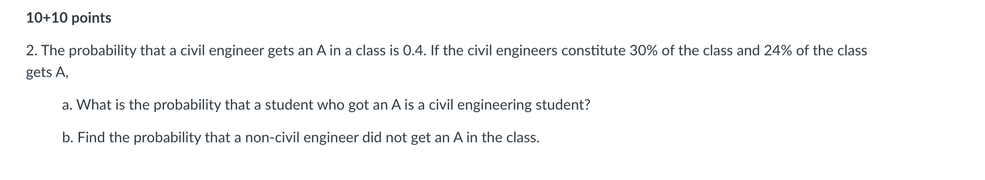 Solved 10+10 ﻿pointsThe probability that a civil engineer | Chegg.com