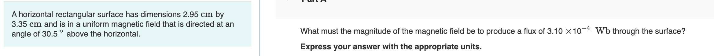 Solved A horizontal rectangular surface has dimensions 2.95 | Chegg.com
