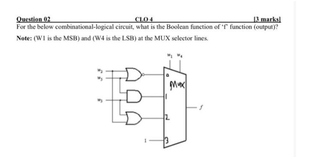 Solved For the below combinational-logical circuit, what is | Chegg.com