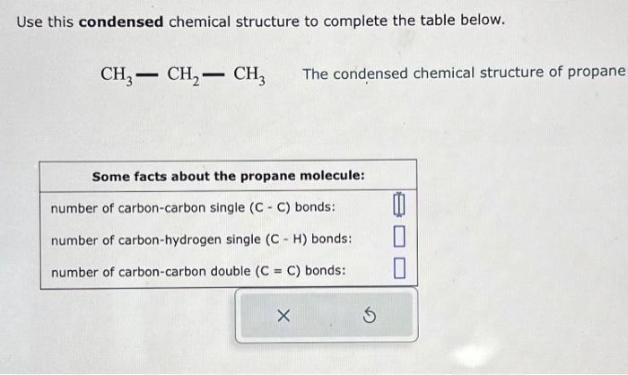 Solved Use this condensed chemical structure to complete the | Chegg.com