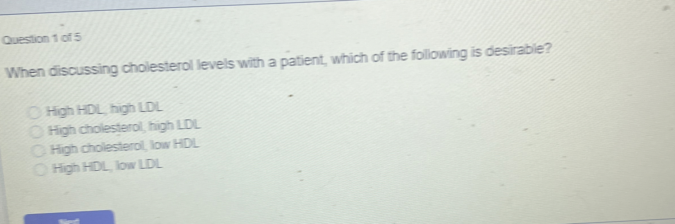 Solved Question 1 ﻿of 5When discussing cholesterol levels | Chegg.com