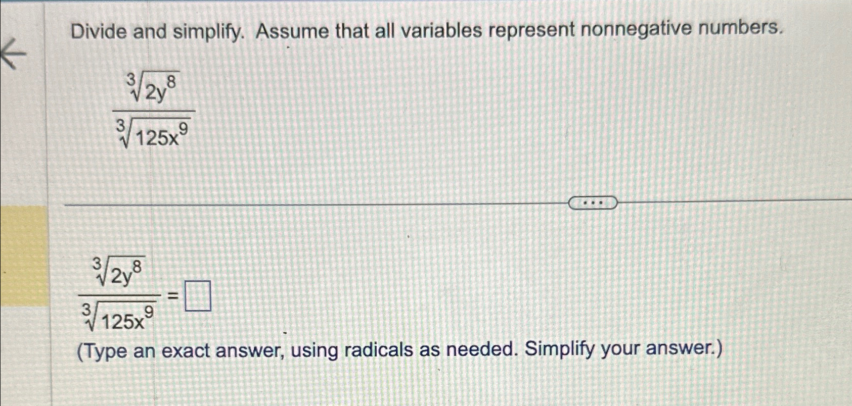 Solved Divide and simplify. Assume that all variables | Chegg.com