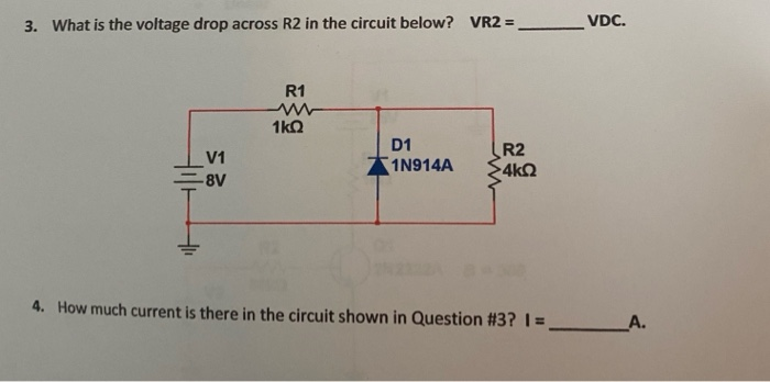 Solved 3. What is the voltage drop across R2 in the circuit | Chegg.com