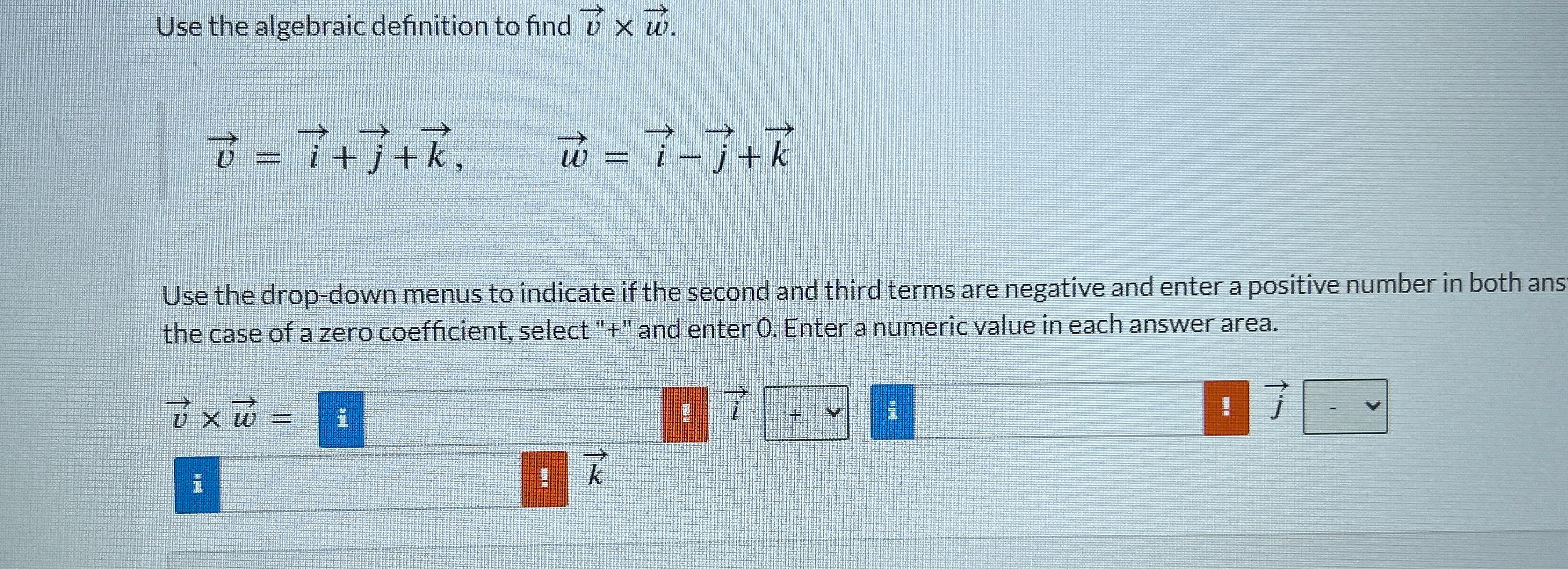 Solved Use the algebraic definition to find | Chegg.com