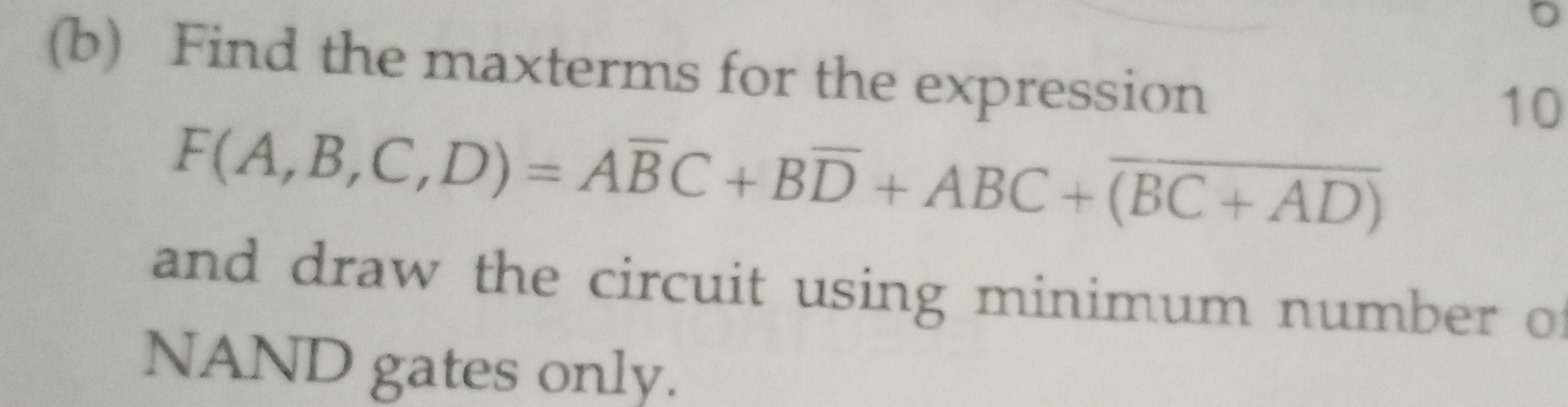 Solved (b) ﻿Find the maxterms for the | Chegg.com