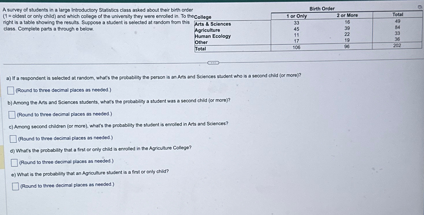 A survey of students in a large Introductory | Chegg.com