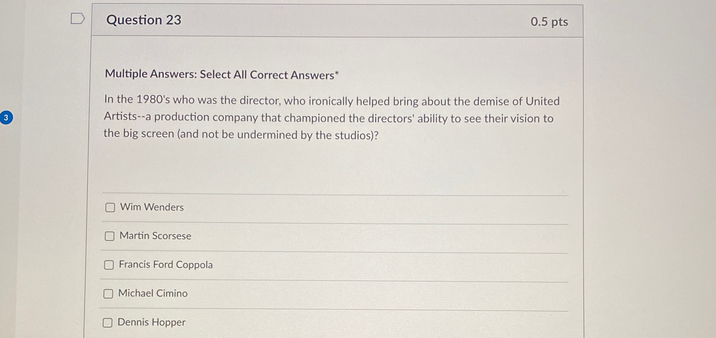 Solved Question 230.5ptsMultiple Answers: Select All Correct | Chegg.com