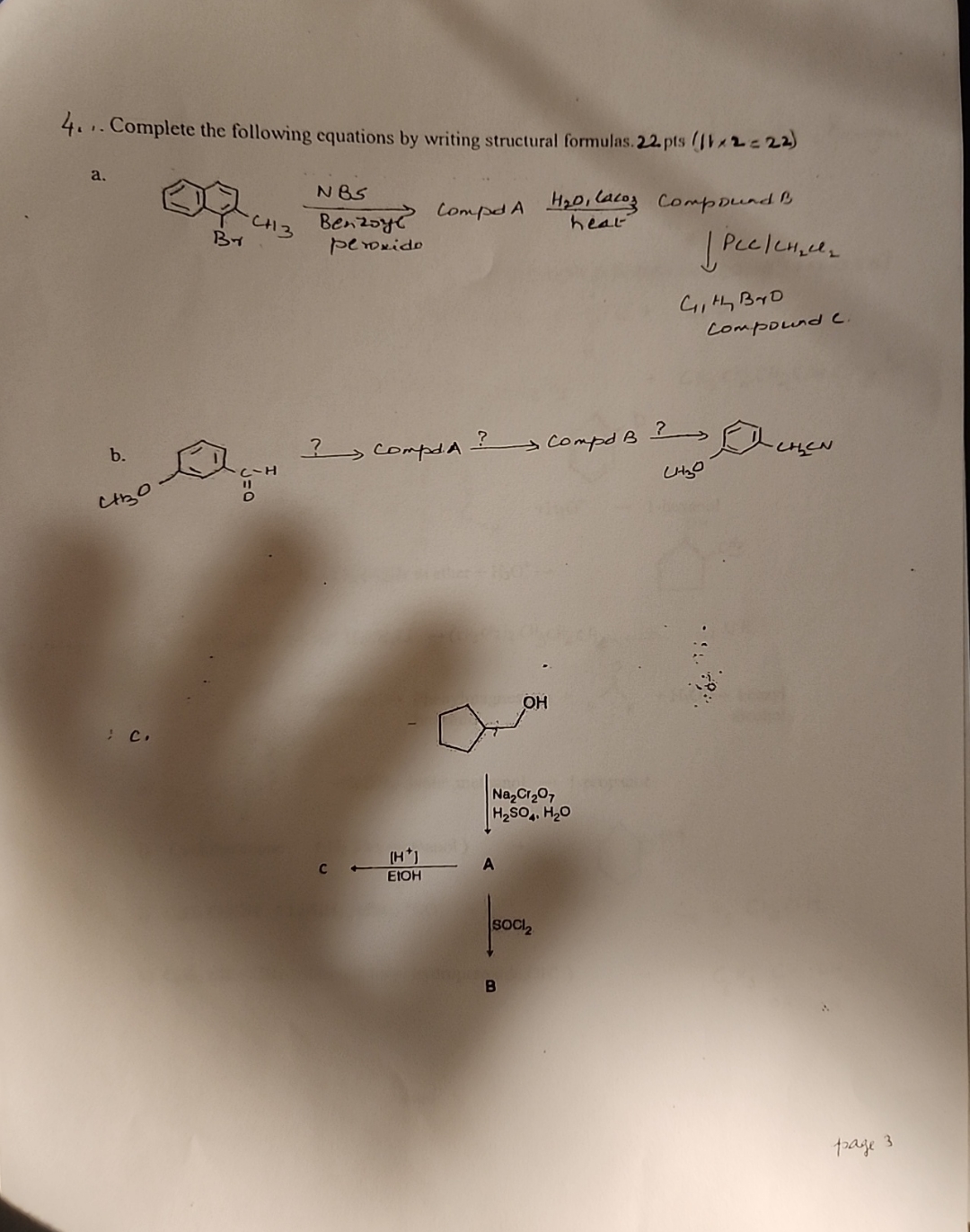 Solved .. ﻿Complete the following equations by writing | Chegg.com