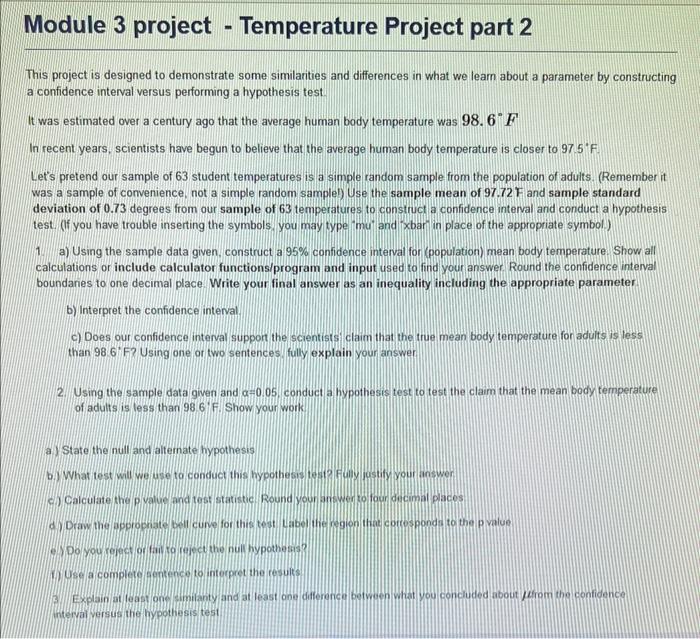 Solved This project is designed to demonstrate some | Chegg.com