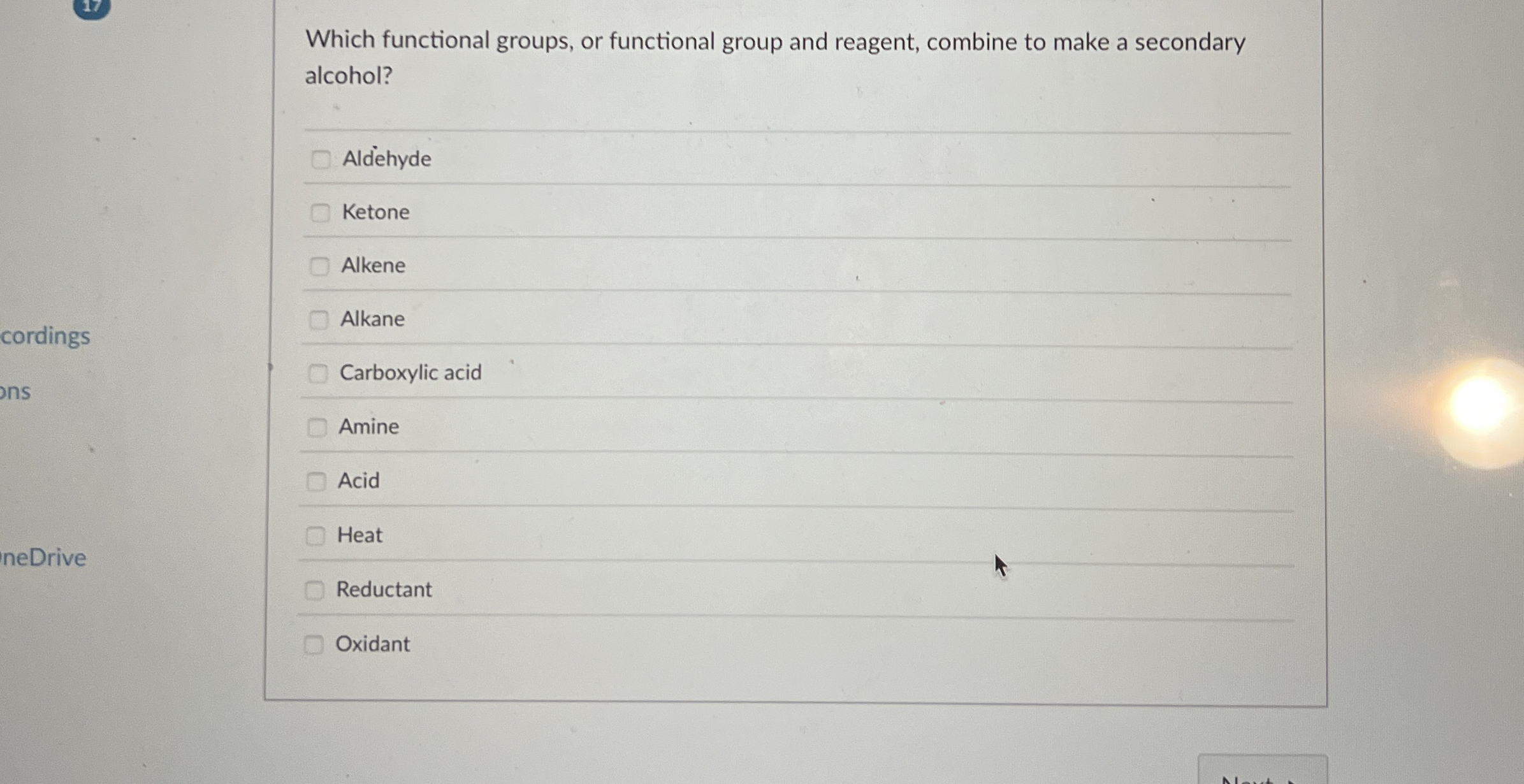 Solved Which functional groups, or functional group and | Chegg.com