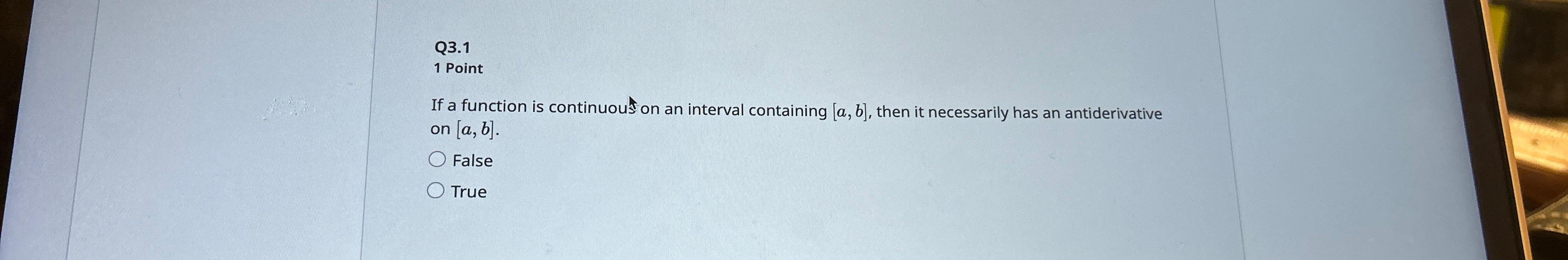 Solved Q3.11 ﻿PointIf a function is continuous on an | Chegg.com
