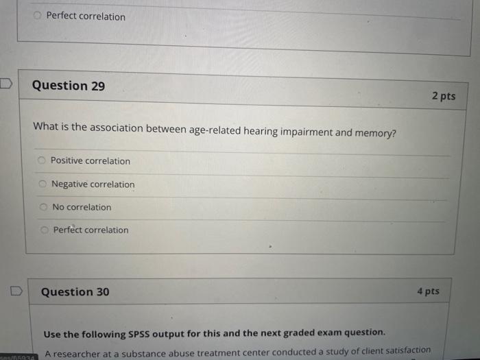 Solved Perfect correlation Question 29 What is the | Chegg.com