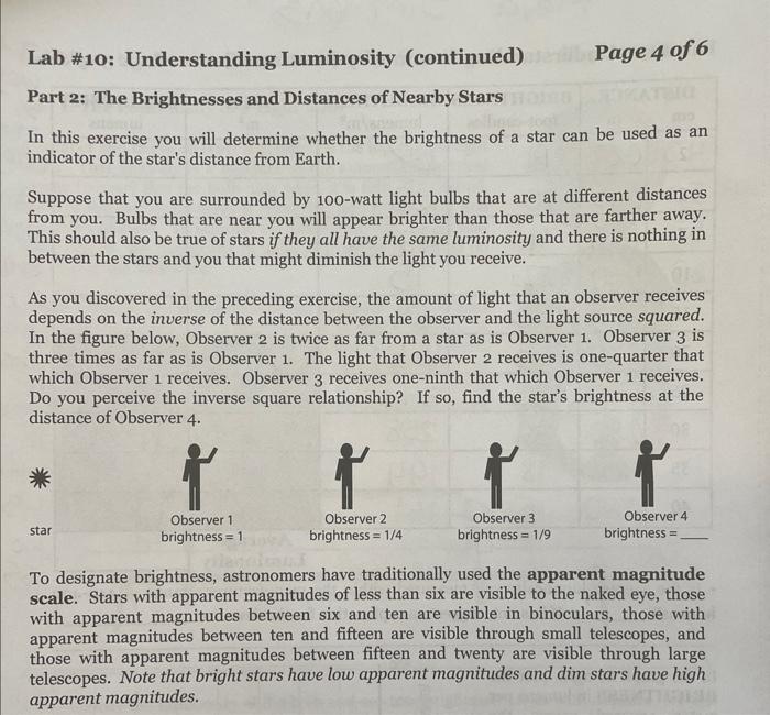 Solved Lab \#10: Understanding Luminosity (continued) Page 4 | Chegg.com