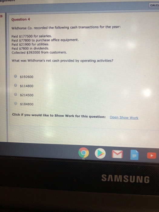 Solved CALCU ES Question 4 Wildhorse Co. recorded the | Chegg.com Solved CALCU ES Question 4 Wildhorse Co. recorded the | Chegg.com