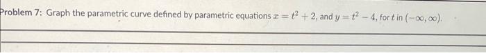 Solved Soblem 7: Graph the parametric curve defined by | Chegg.com