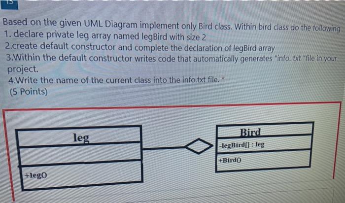Solved Based on the given UML Diagram implement only Bird | Chegg.com