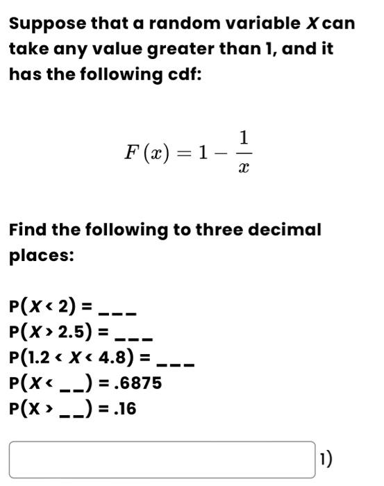 Solved Suppose that a random variable X can take any value | Chegg.com
