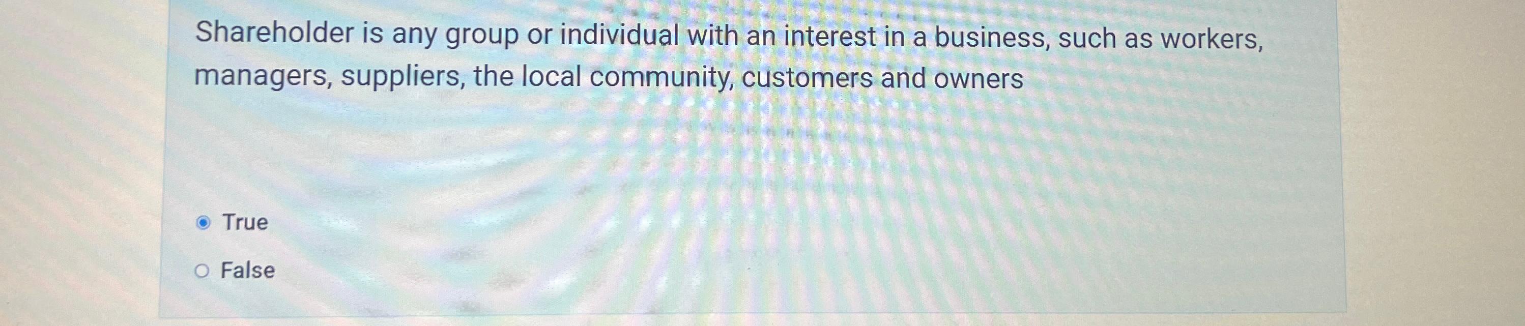 Solved Shareholder is any group or individual with an | Chegg.com