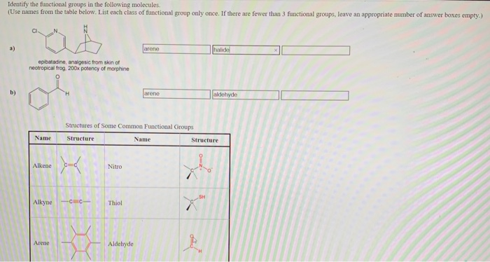 Solved identify the functional groups in the following | Chegg.com
