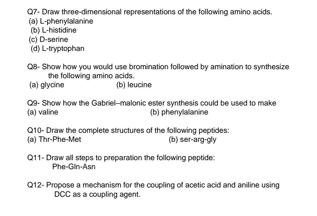 Solved Q7- Draw three-dimensional representations of the | Chegg.com